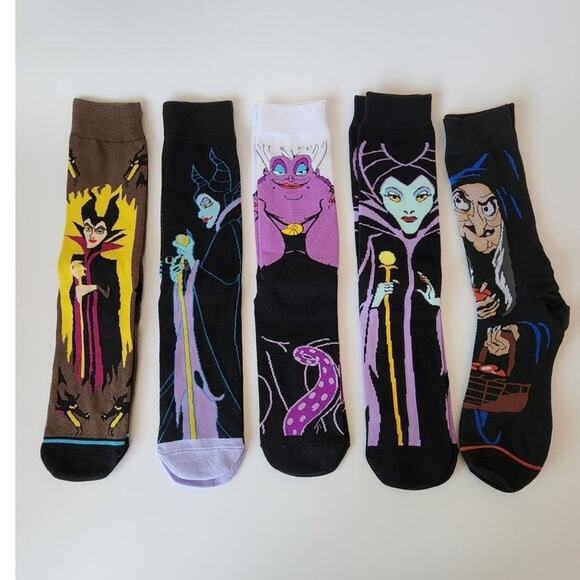 Disney | Underwear & Socks | Set Of Disney Villains Cartoon Socks Crew ...